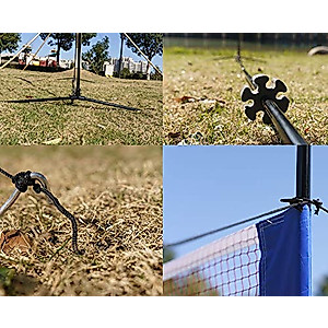 Portable Height Adjustable Badminton Volleyball Tennis Net Set Multi-Purpose Sports Equipment with Poles Stand and Carry Bag for Outdoor Garden Beach 5m/16ft