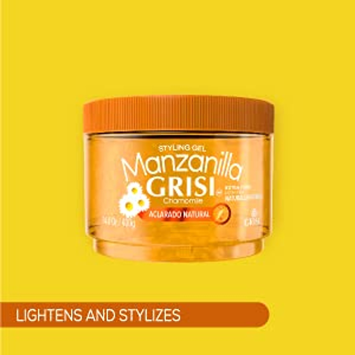 Manzanilla Grisi Chamomile, Styling Hair Gel, Keep your Hairstyle, brighten Naturally, Non-Alcohol Non-Residues 2-Pack of 14 Oz Jars.