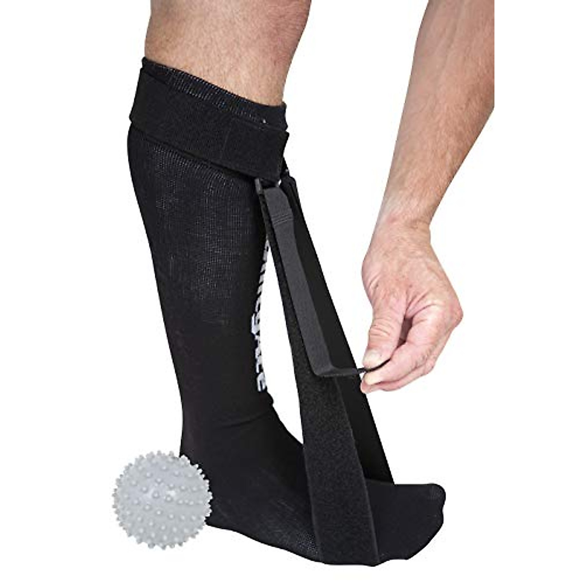 StrictlyStability Plantar Fasciitis Night Sock with Massage Ball Included (Regular)