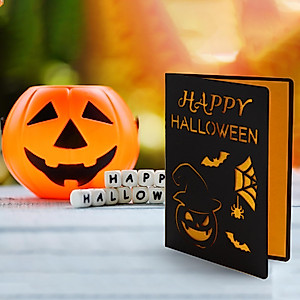 Fancy Land Halloween Cards Die Cut Design Happy Halloween Greeting Cards with Envelopes and Stickers Assortment 5” x 7”