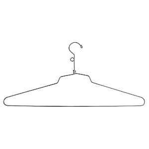 Econoco Commercial Blouse and Dress Hanger with Loop Hook, Steel, 18" (Pack of 100)