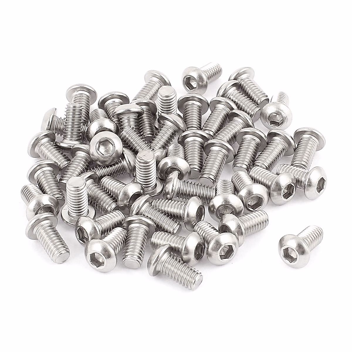 uxcell M6x12mm Stainless Steel Hex Socket Button Head Screws 50 Pcs