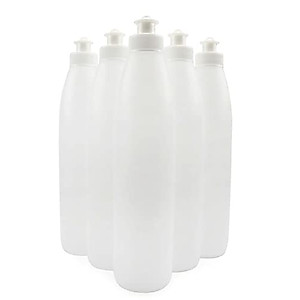 Cornucopia 8-Ounce Squeeze Bottles for Dish Soap and Sauces (6-Pack); Push Pull Cap Dispenser HDPE Squirt Bottles Ideal Soap Dispensers, Condiment Squirt Bottles or Personal Hygiene, BPA-Free