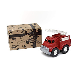 Green Toys Fire Truck, Red FFP - Pretend Play, Motor Skills, Kids Toy Vehicle. No BPA, phthalates, PVC. Dishwasher Safe, Recycled Plastic, Made in USA.