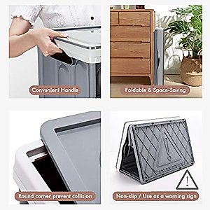 Homde 50L Storage Bins with Lids Collapsible Pack of 2 Plastic Crates Storage Container Gray Box with Handle for Shoes, Clothes, Toy, Books and Grocery (X-Large)
