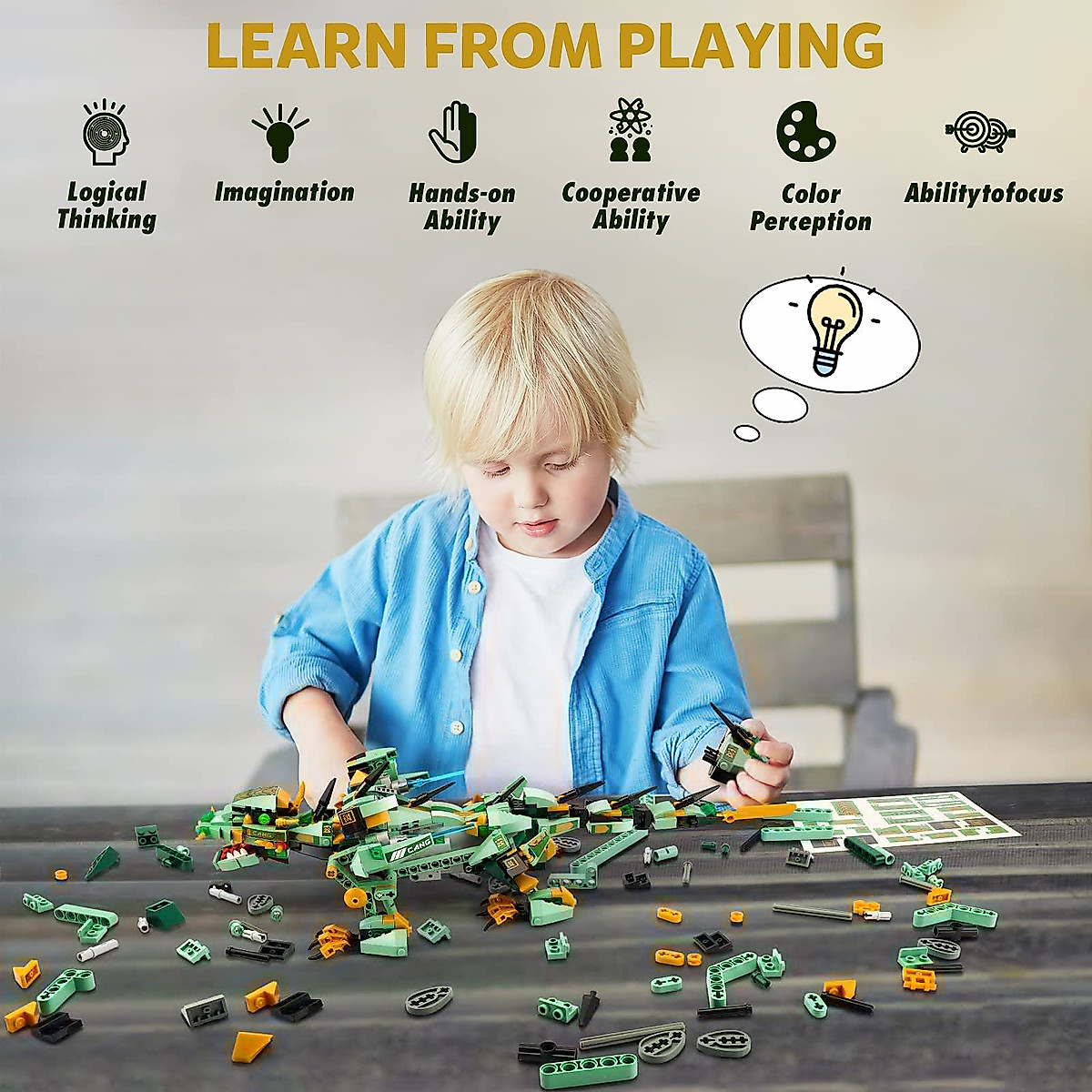 Sillbird Remote&APP Control Dragon Robot Building Kit, STEM Projects for Kids Age 8-12-16, Educational STEM Birthday Gifts Toys for 8 9 10 11 12 Year Old Boys Girls (515 Pieces)