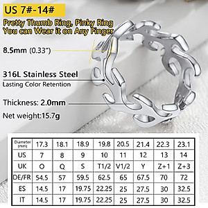 PROSTEEL Stainless Steel Flame Ring Jewelry Cool Pinky Rings For Men Size 7