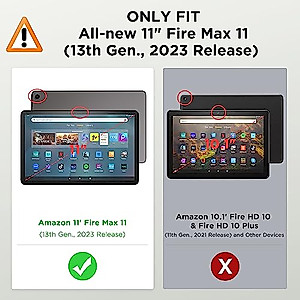 MoKo for Amazon Kindle Fire Max 11 Case (13th Generation, 2023 Release) 11" - Slim Folding Stand Cover Case for Fire 11 Tablet with Auto Wake/Sleep, Black