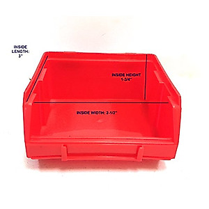 MaxWorks 80694 30-Bin Wall Mount Parts Rack/Storage for your Nuts, Bolts, Screws, Nails, Beads, Buttons, Other Small Parts,Blue and Red