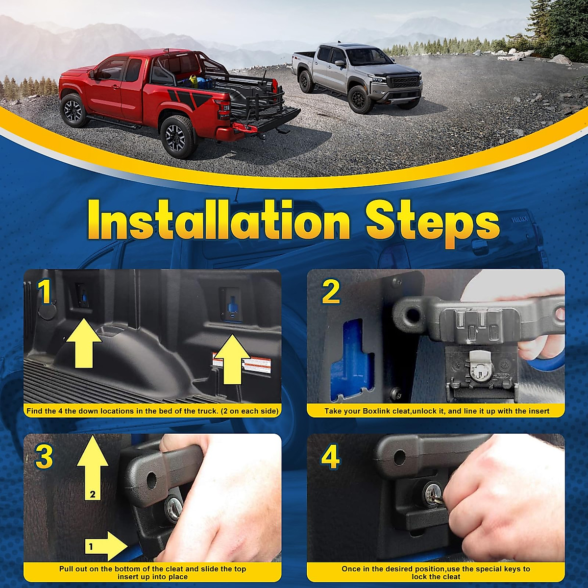 SPEEDWOW Bed Tie Down Anchors Brackets Box Link with Plates Compatible with 2015-2021 F150 F250 F350 & Raptor 2022 2021-2015 Truck Bed Tie Downs Car f150 Accessories FL3Z99000A64B FL3Z-9928408-AB