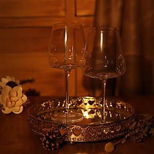 Red wine glasses 19oz Hand Blown Premium Crystal White square wine glass set of 4 Unique Large Wine Glasses Long Stem for men or women Wedding, Anniversary, Christmas