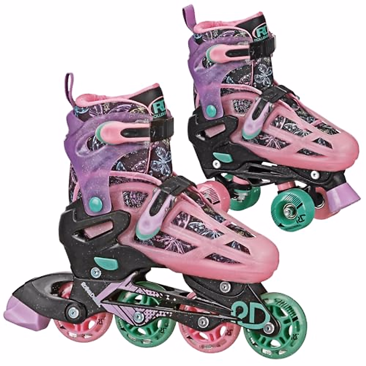 Roller Derby Falcon 2-in-1 Combo Quad and Inline Skates for Kids, Adjustable Sizing