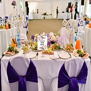 Floral Table Number Cards 1-26, Geometric Floral Table Cards - Double Sided 4 x 6 Card Stock, Table Numbers Cards for Wedding Decorations, Receptions, Party, Baby Showers, Special Event