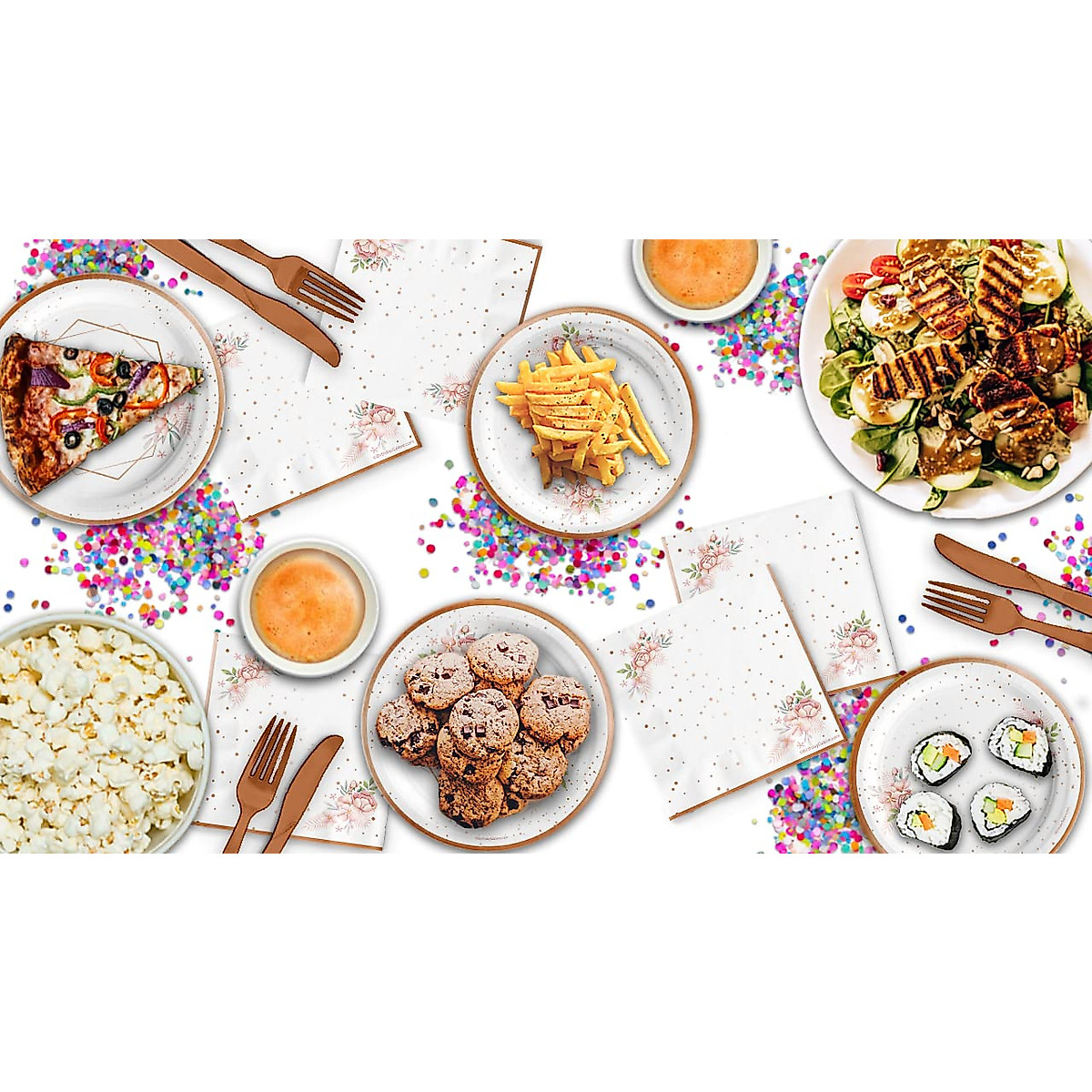 Team Bride Floral Bridal Shower Party Supplies Set Plates and Napkins Kit for 24