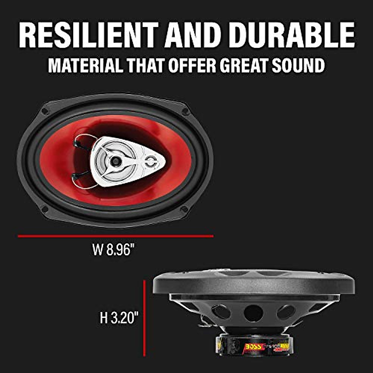 BOSS Audio Systems CH6530 Car Speakers - 300 Watts of Power Per Pair and 150 Watts Each, 6.5 Inch, Full Range, 3 Way, Sold in Pairs + CH6930 Car Speakers - 400 Watts of Power Per Pair, 200 Watts Each,