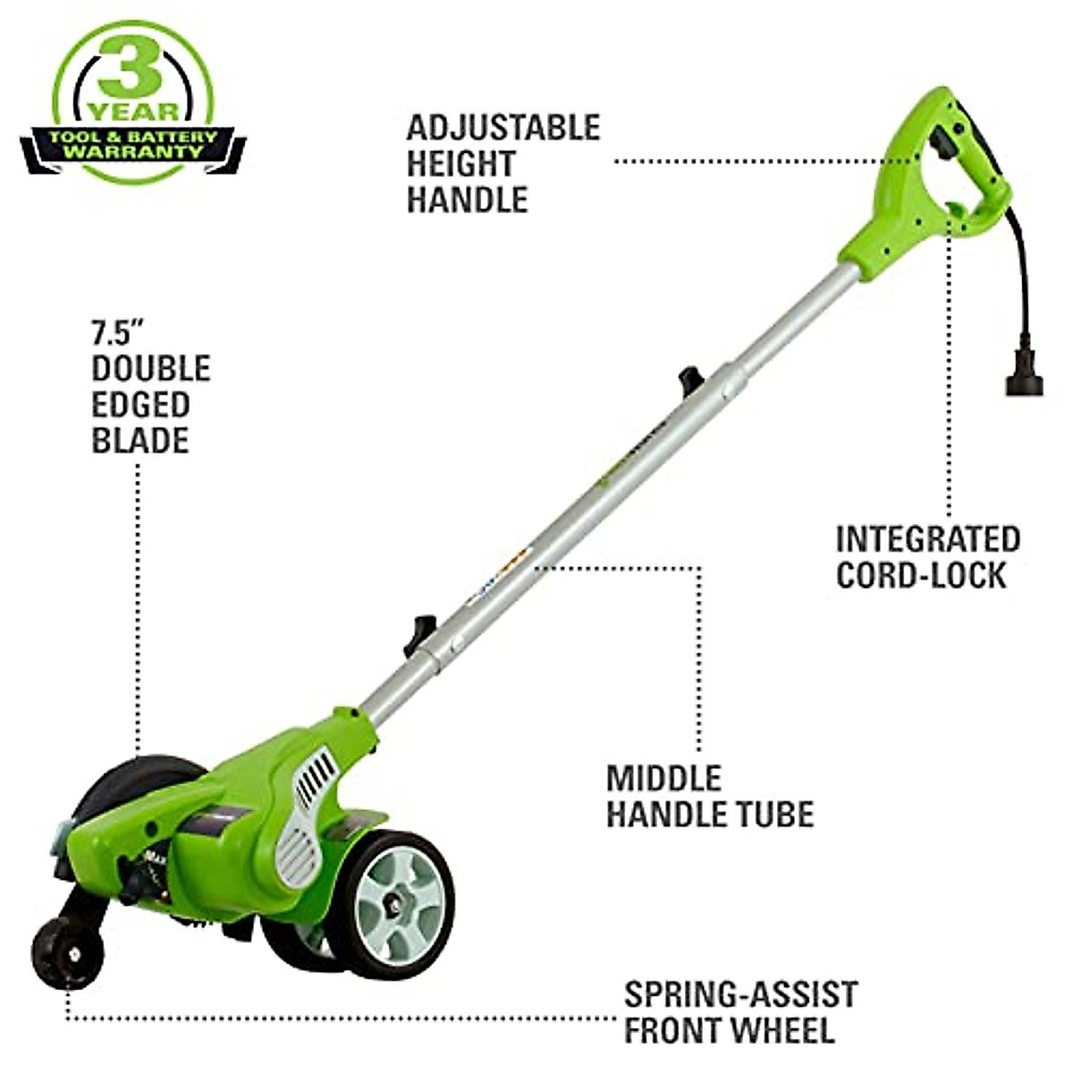 Greenworks 12 Amp Electric Corded Edger 27032