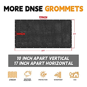 MVPNET 6' x 10' 90% Fence Privacy Screen Black Fence Covering Heavy Duty Privacy with Grommets 90% Mesh Tarp Sun Screens for Patio,Garden, Backyard,Outdoor.