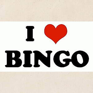 CafePress I Love BINGO Tote Bag Canvas Tote Shopping Bag