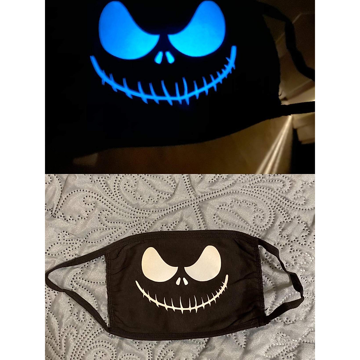 guangyintong Glow in The Dark Heat Transfer Vinyl Rolls, 12" x 5ft Luminous Blue Iron on Vinyl for T Shirts, PU Elastic HTV Vinyl for All Cutter Machine Easy to Cut & Weed for Cool Costumes & Design