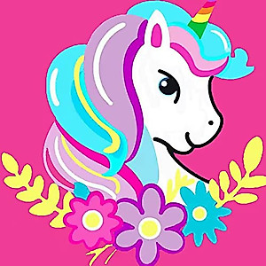 AUGVO Paint by Numbers for Kids, 2 Pcs Paint by Numbers for Kids Ages 4-8 Beginner, for Unicorn DIY Oil Painting Gift Kits, 8 x 8” Pre Drawn Canvas, Christmas Gift for Kids