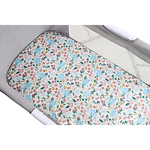 Bassinet Sheet Set 2 Pack Satin Ultra Soft Silk Fit for Rectangle, Hourglass, Oval Bassinet Mattress Protect for Baby Hair and Skin Cradle or Bassinet Sheets, Floral & Floral