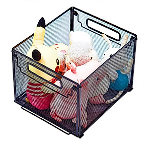 SETTFRFE Letter Size Hanging File Folder Organizer,Metal Filing Crate,File Basket for Hanging File,Black (Mesh metal)