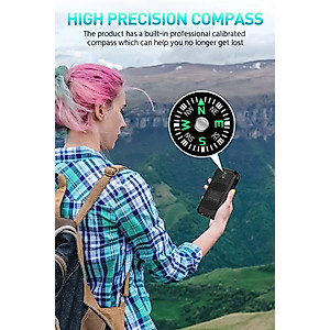 Mregb Power Bank,Solar Charger,36800mAh 5V3.1A QC 3.0 Dual 2 USB Port Built-in Powerful Flashlight IPX7(Black)