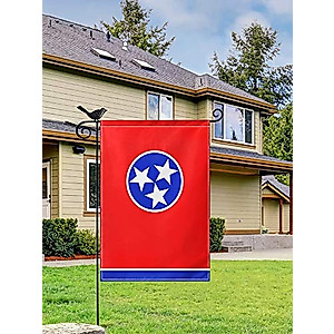 Tennessee State Flag, Double Sided Seasonal Garden Flag for Outside, Double Stitched Patio Decorative Yard Lawn Banner for All Seasons, 18"x12", Red Blue