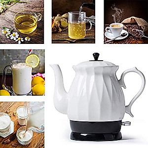 SieHam Kettles,Ceramic Kettle Teapot-Retro 1.7L Stainless Steel Jug,Bpa-Free,Automatic Power off Fast Boiling 1350W Water for Tea,Coffee,Soup,Oatmeal-Removable Base,Boil Dry Protection