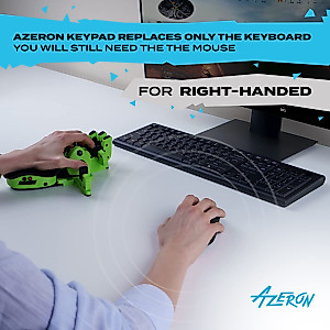AZERON Compact Gaming keypad - Programmable Gaming Keyboard for PC & Console Gaming - Customized, 3D Printed Analog Thumbstick keypad with 24 Buttons - for Righties