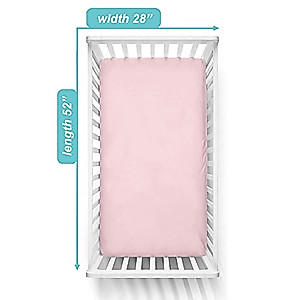 American Baby Company Fitted Crib Sheet 28" x 52", Soft Breathable Neutral 100% Cotton Jersey Sheet, Baby Pink, for Boys and Girls, Fits Crib and Toddler Bed mattresses