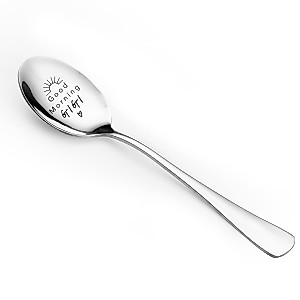 Best Gigi Gifts from Granddaughter Grandson, Good Morning Gigi Spoon, Funny Gigi Spoon Engraved, Tea Coffee Spoon for Grandma Gigi Mother's Day/Birthday/Christmas Gifts
