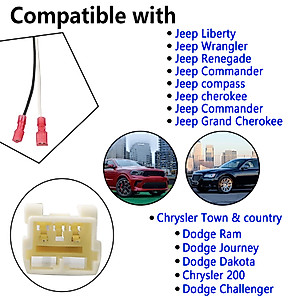 Car Speaker Adapter Wire Harness Front Rear Door 72-6514 Compatible for Jeep Dodge Chrysler Town & Country Dakota Ram Wrangler Speaker Wiring Harness Speaker Connector 4 Pack