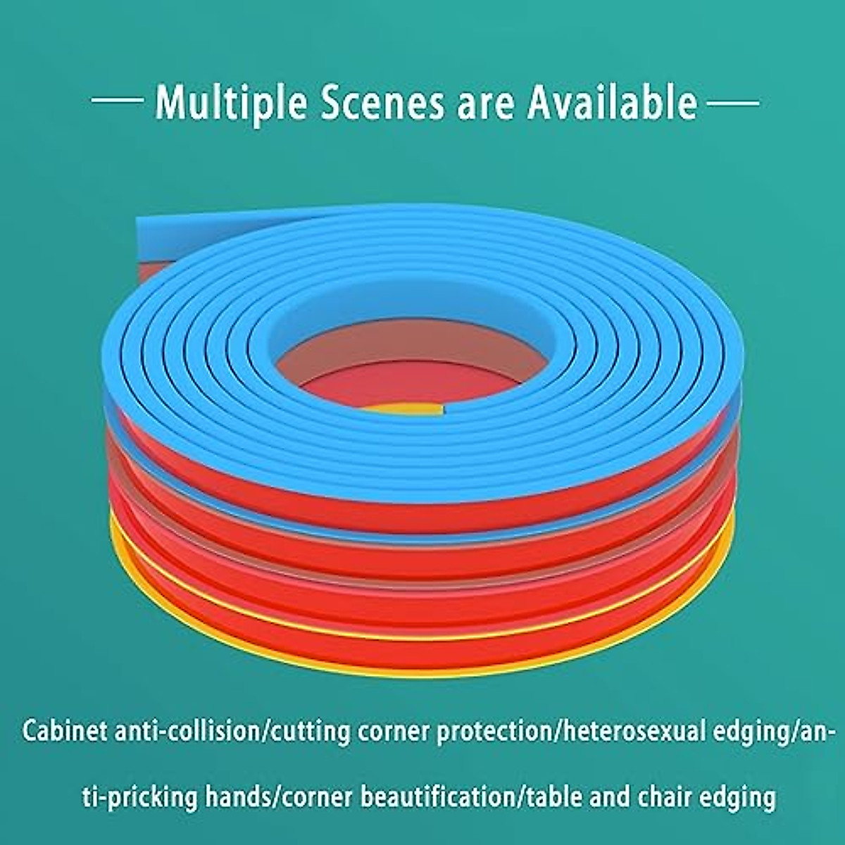 LOVEDELU Flexible U-Shape Edge Banding, 32.8ft Self Adhesive Veneer Edging Trim Edge Protector, Furniture Edge Strip for Countertop Table Cabinets Shelves(Black),32mm