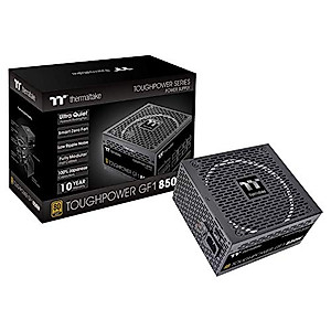 Thermaltake Toughpower GF1 850W 80+ Gold SLI/ CrossFire Ready Ultra Quiet 140mm Hydraulic Bearing Smart Zero Fan Full Modular Power Supply 10 Year Warranty PS-TPD-0850FNFAGU-1