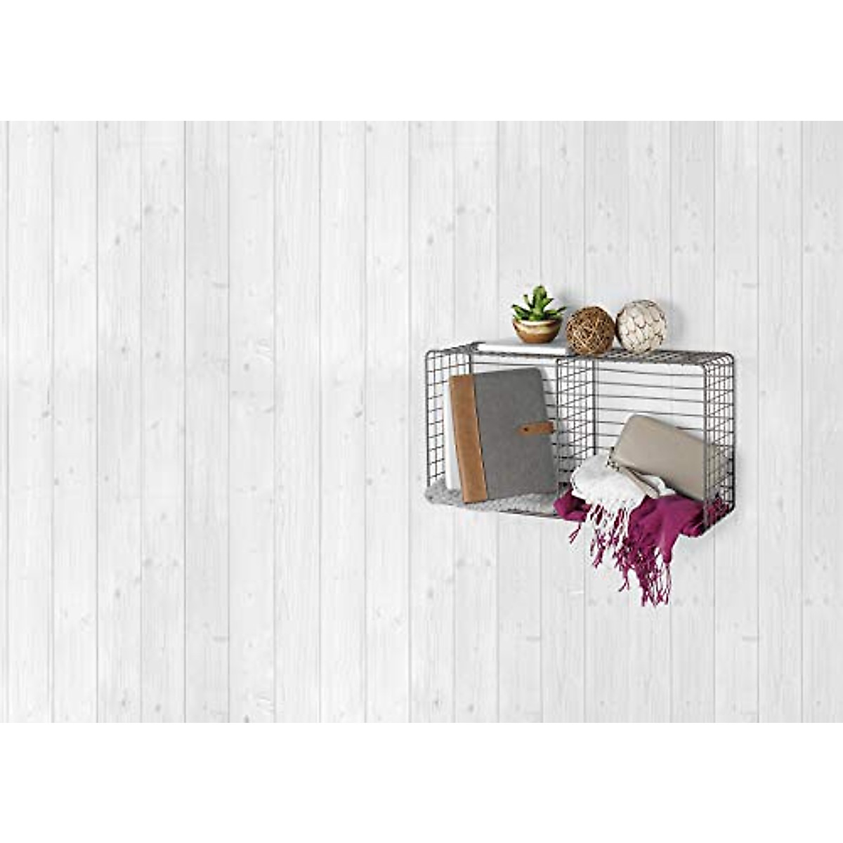 Spectrum Diversified Vintage Wall Mount Office or Entryway Wire Basket Cube Rack Station, One, Industrial Gray