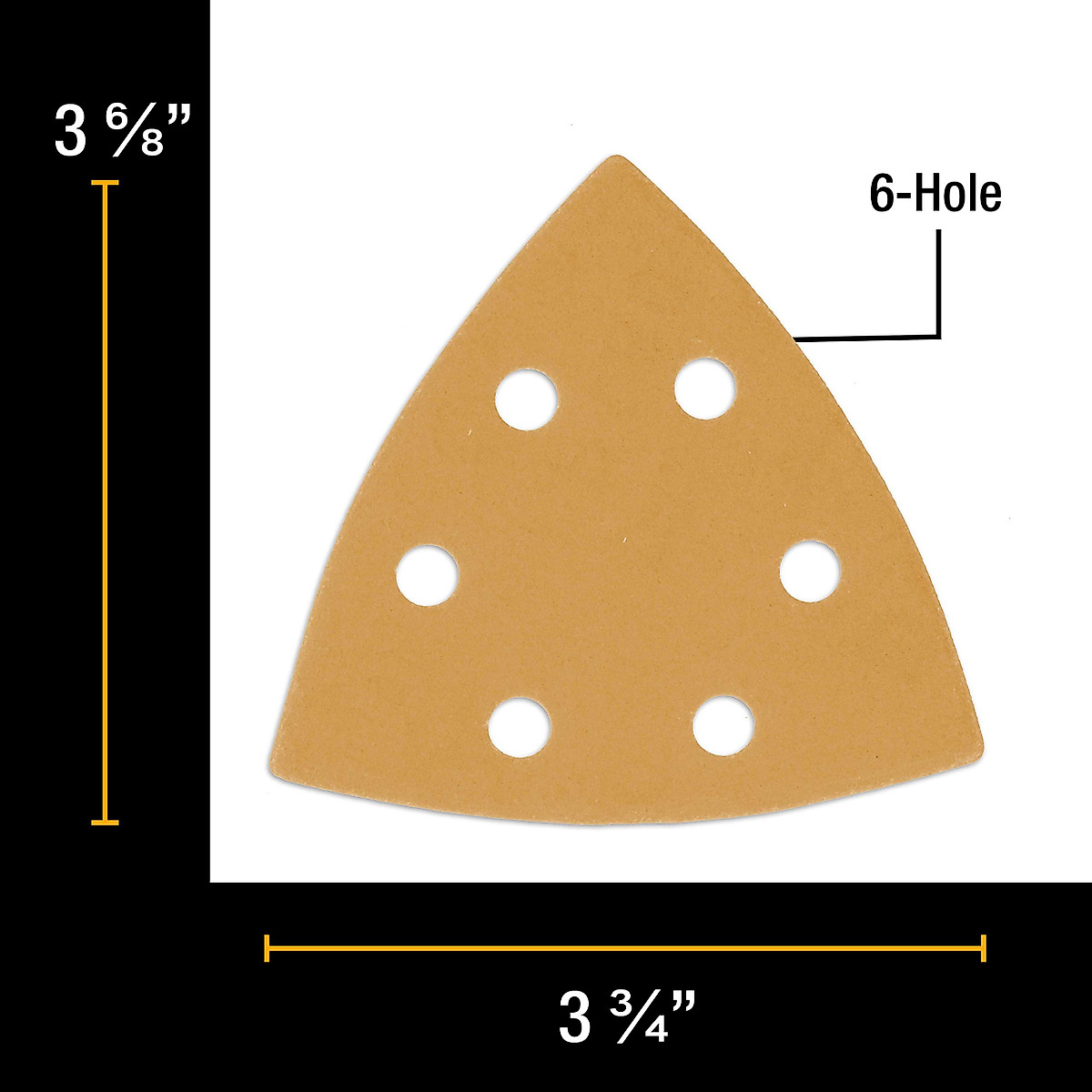Dura-Gold Premium Triangle Mouse Sanding Sheets - 180 Grit (Box of 24) - 6 Hole Pattern Hook & Loop Triangular Shaped Mouse Sander Discs - Aluminum Oxide Abrasive Sandpaper - Woodworking, Crafting