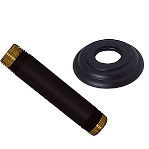 Westbrass 1/2" IPS x 4" Ceiling Mounted Shower Arm with Flange, Matte Black, D3604A-62