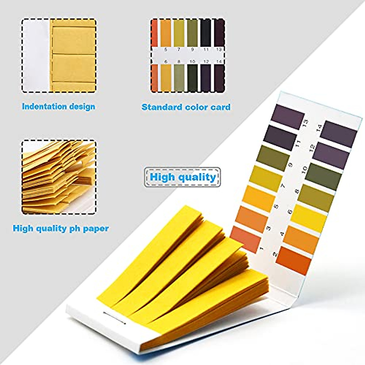 6 Packs pH.1-14 Litmus Strips Tester Paper, pH Test Strips, pH Extensive Test Paper for Water Saliva Urine Soil (6)