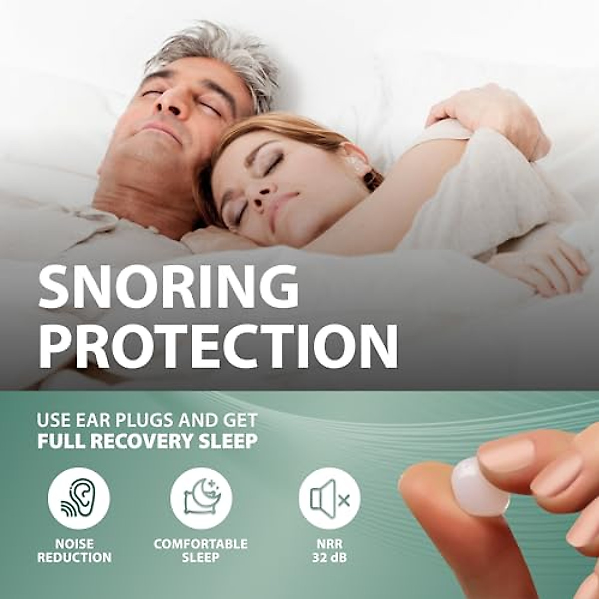 PQ Wax Ear Plugs for Sleeping - 28 Silicone Wax Earplugs for Sleeping and Swimming, Gel Ear Plugs for Noise Cancelling, Sleeping Earplugs, Sound Blocking Level of 32 Db (28 Pillows), Color: White