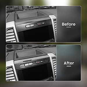 for F150 Emergency Llight Switch Trim Decorative Panel fit 2015 2016 2017 2018 2019 2020 Ford F150(Carbon Fiber Grain)