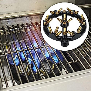 Mono-gatari Propane Gas Jet Burner 23 Tips Cast Iron Body Round Nozzle Jet Burner for Wok Range,Stir Fry,Grilling 0.5mm Hole Up 100,000 BTU