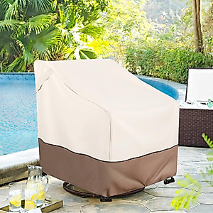 okcool Outdoor Swivel Chair Cover 2 Pack,Outdoor Furniture Patio Chair Covers Waterproof Clearance,(35" W x 37" D x 38.5" H) Outdoor Lawn Patio Furniture Covers,Beige & Brown