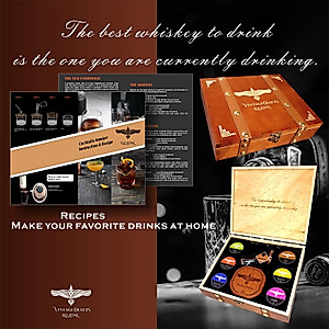 iEZZONE Cocktail Smoker Kit with Torch, Whiskey/Bourbon/Old Fashioned Smoker Kit with Torch,6 Flavor of Wood Chips,Orange/Apple/Oak/Cherry/Walnut/Mesquite,Birthday Gifts for Man,Husband,Dad(No Butane)