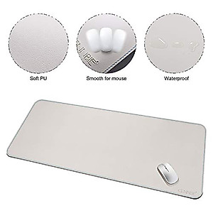 CENNBIE 47.2" x 19.6" Leather Desk mat, Desk mats on top of desks,Perfect Desk Mate for Office and Home, Rectangular, Large(Cream Color)