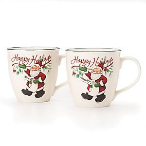 Pfaltzgraff Winterberry Mug Porcelain Naughty And Nice (Set of 2), 20 oz, Assorted -