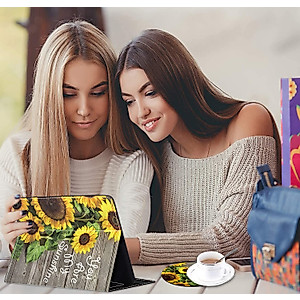 FVAENDHIO Case for Amazon Kindle Fire HD 8 & Fire HD 8 Plus Tablet (12th/10th Generation, 2022/2020 Release) - Premium PU Leather Cover with Auto Sleep Wake, You are My Sunshine, Sunflower