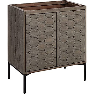 Signature Hardware 953141-30-RUMB-0 Devora 30" Free Standing Single Vanity Set with Wood Cabinet, Vanity Top, and Rectangular Undermount Vitreous China Sink