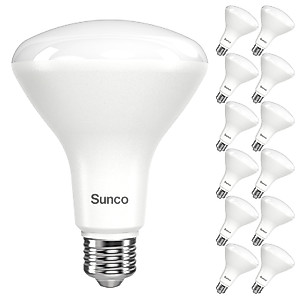 Sunco 12 Pack BR30 LED Bulbs, High Output 1200 Lumens, Indoor Flood Lights, 11W Equivalent 65W, 3000K Warm, E26 Base Interior Dimmable Recessed Can Light Bulbs