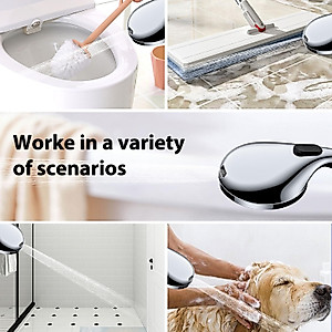 Shower Head with Handheld High Pressure - 59” Stainless Steel Hose Holder to Clean Tub Tile Pets - 10 Models Showerhead - All Chrome Finish